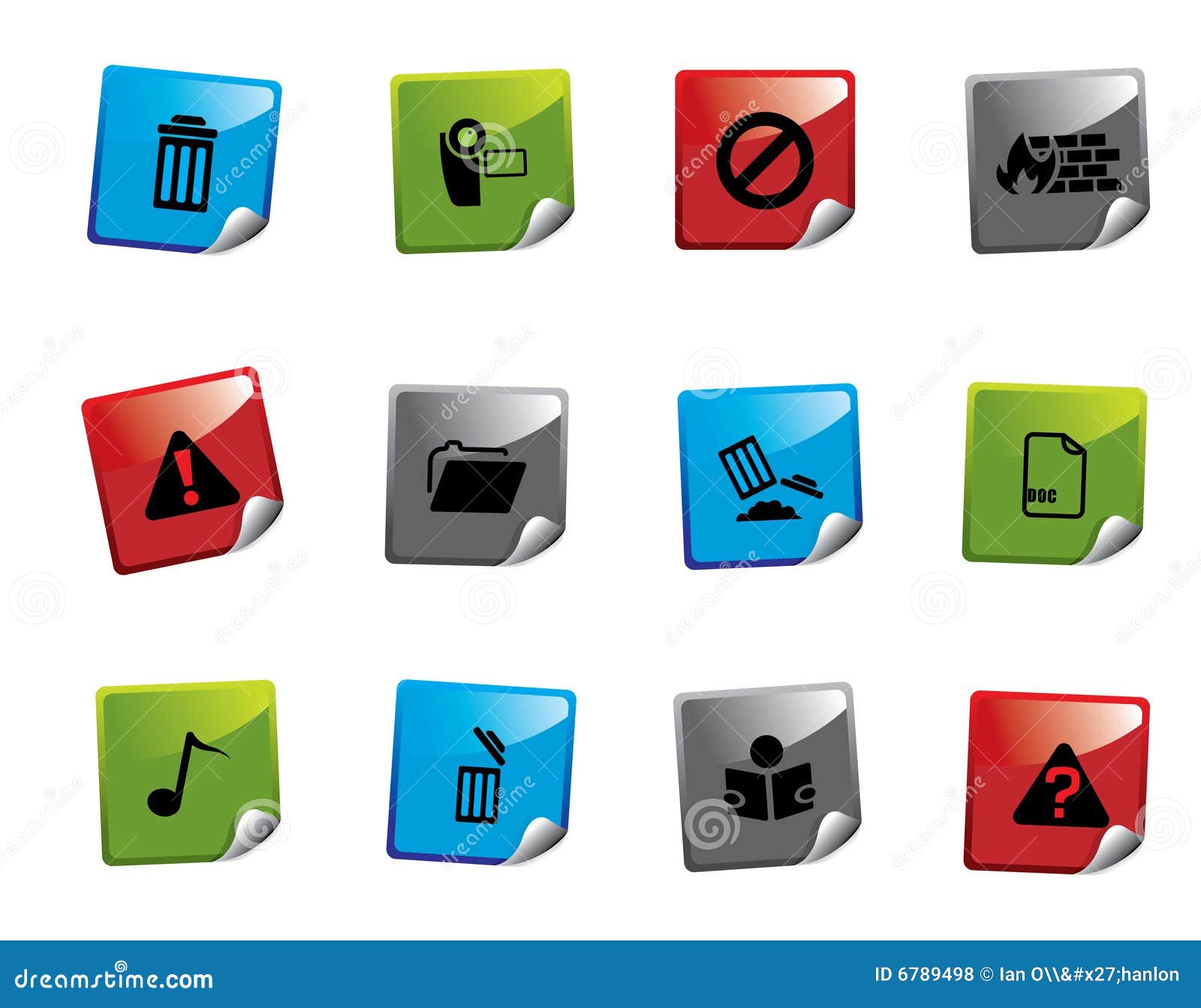 Web icon sticker series stock vector. Illustration of green - 6789498