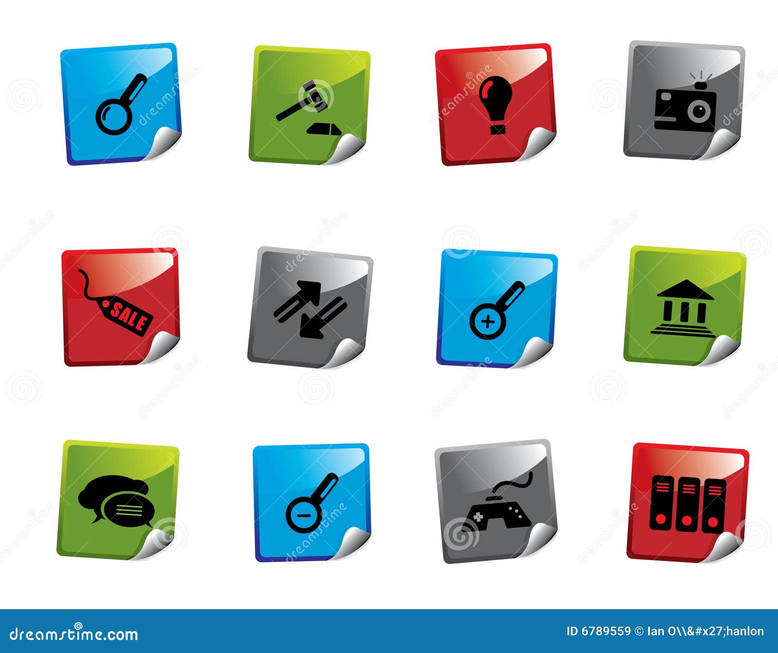 Web icon sticker series stock vector. Illustration of grey - 6789559