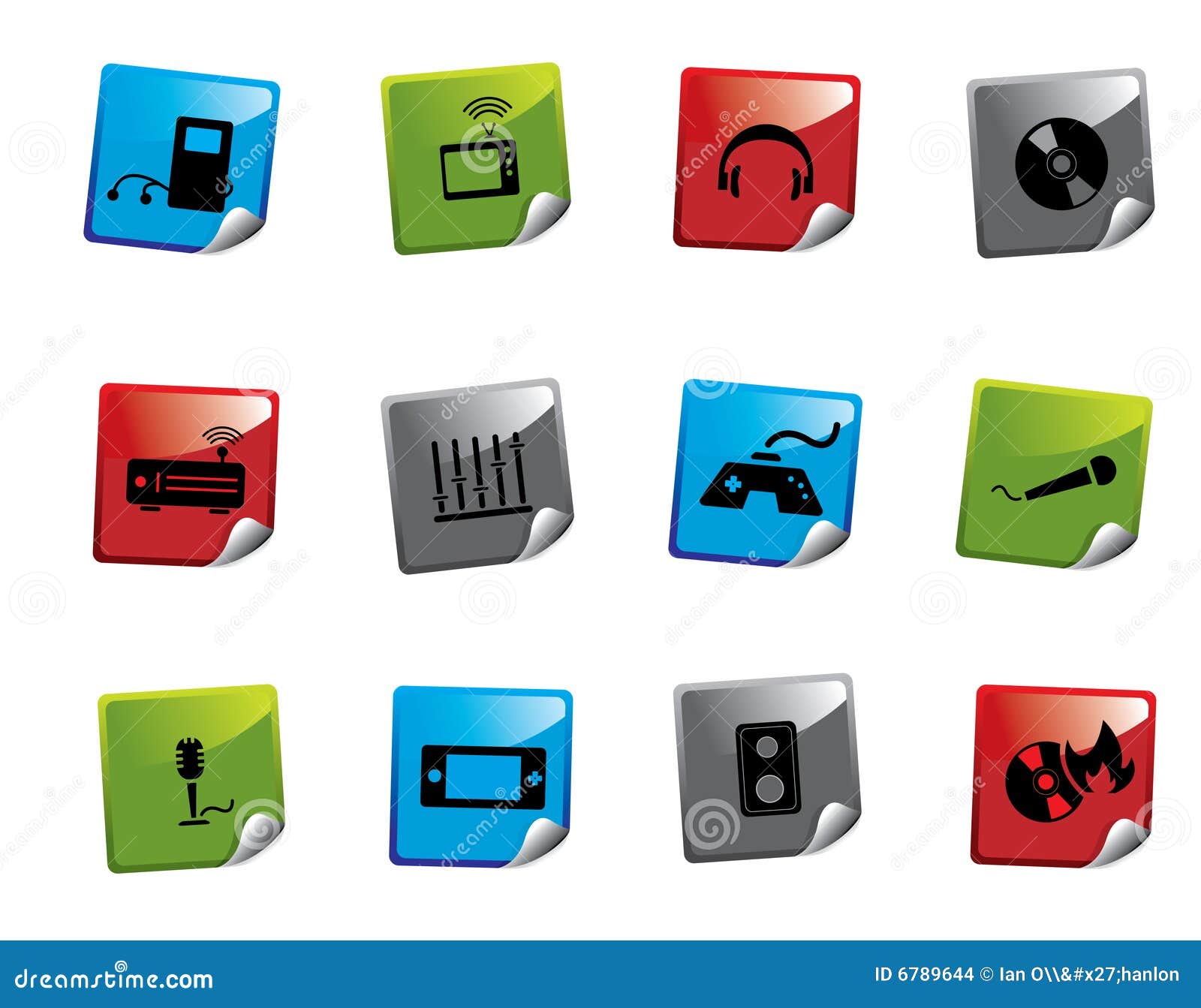 Web icon sticker series stock vector. Illustration of curled - 6789644