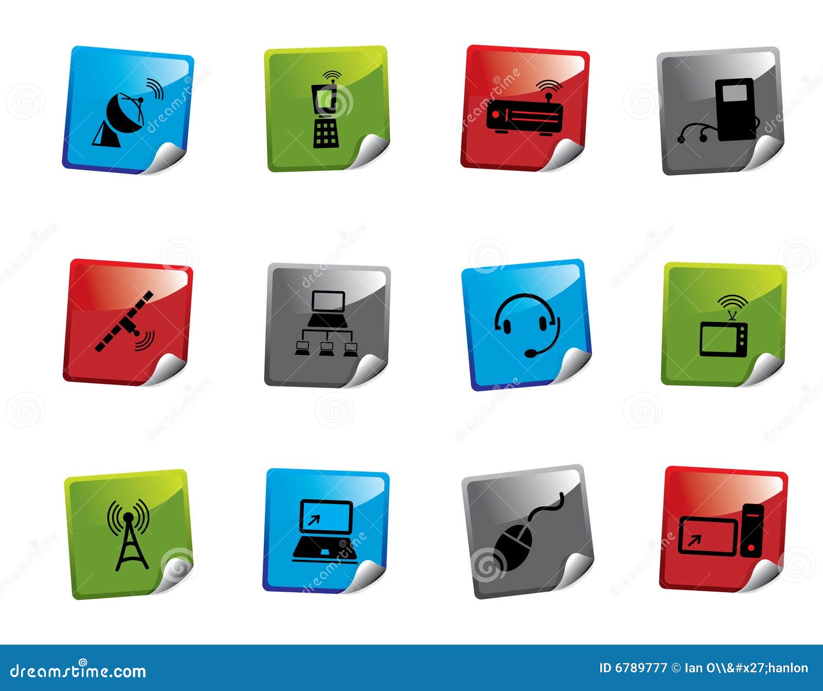 Web icon sticker series stock vector. Illustration of headphones - 6789777