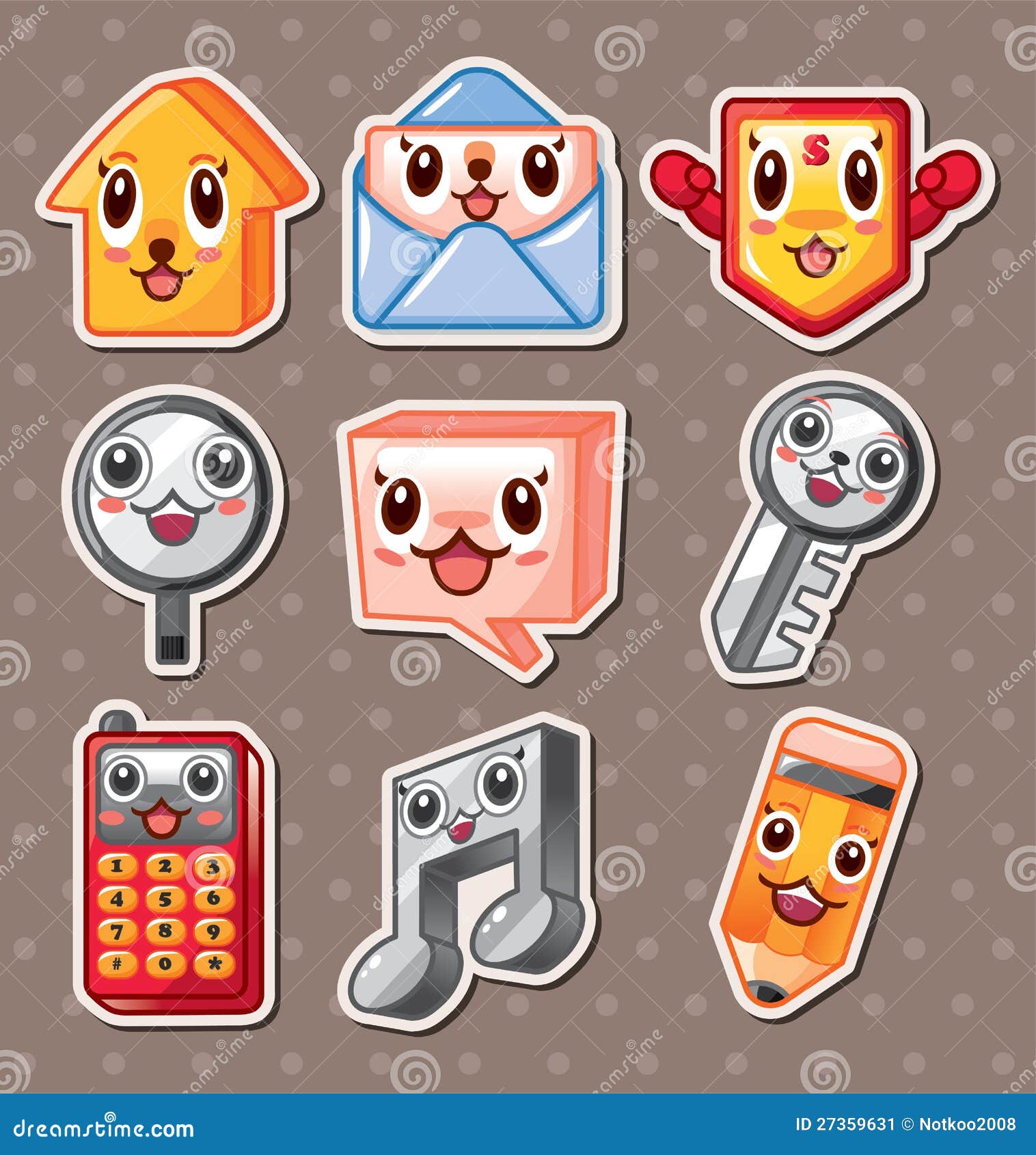 Web icon stickers stock vector. Illustration of song - 27359631