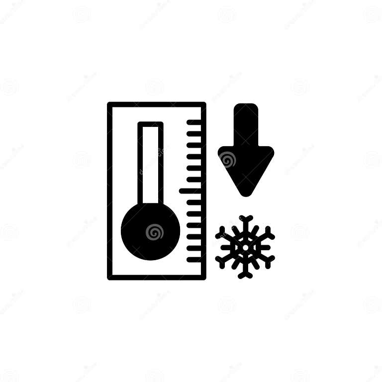 Icon. Thermometer with Low Temperature Stock Vector - Illustration of ...