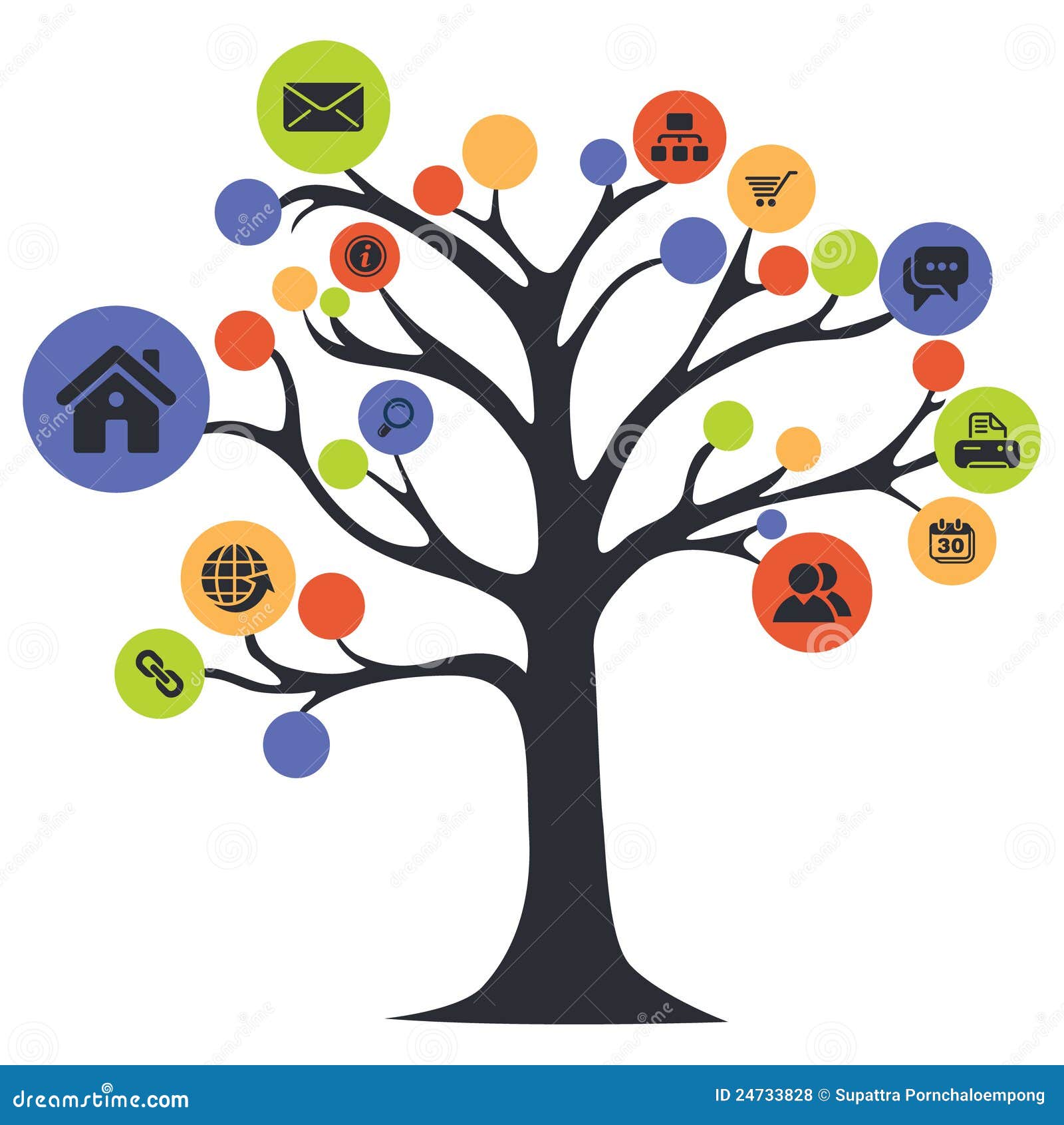 Web icon tree stock vector. Illustration of diversity - 24733828