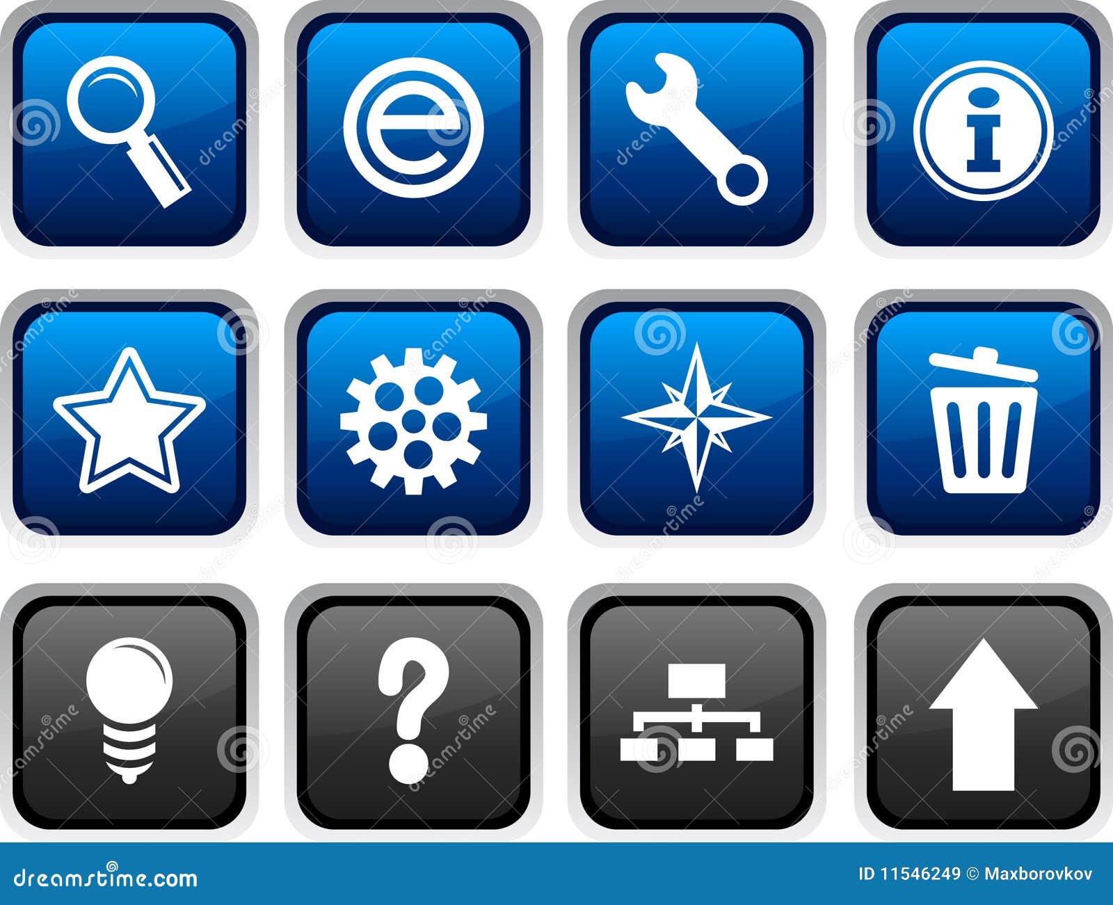 Web icons. stock vector. Illustration of push, question - 11546249