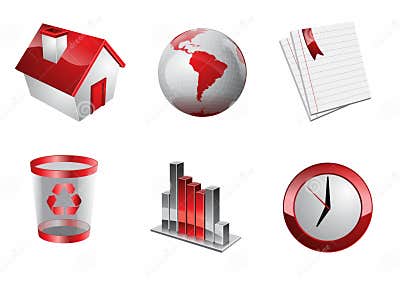 Web red Icons stock vector. Illustration of house, graphics - 16740200