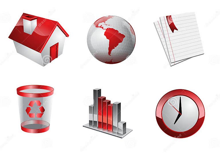 Web red Icons stock vector. Illustration of house, graphics - 16740200