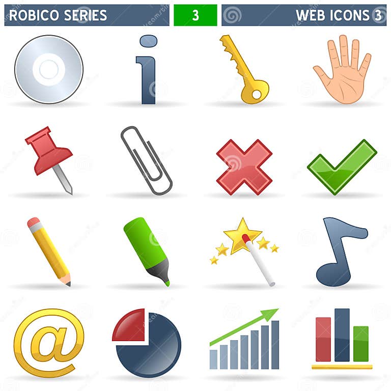 Web Icons [3] - Robico Series Stock Vector - Illustration of ...