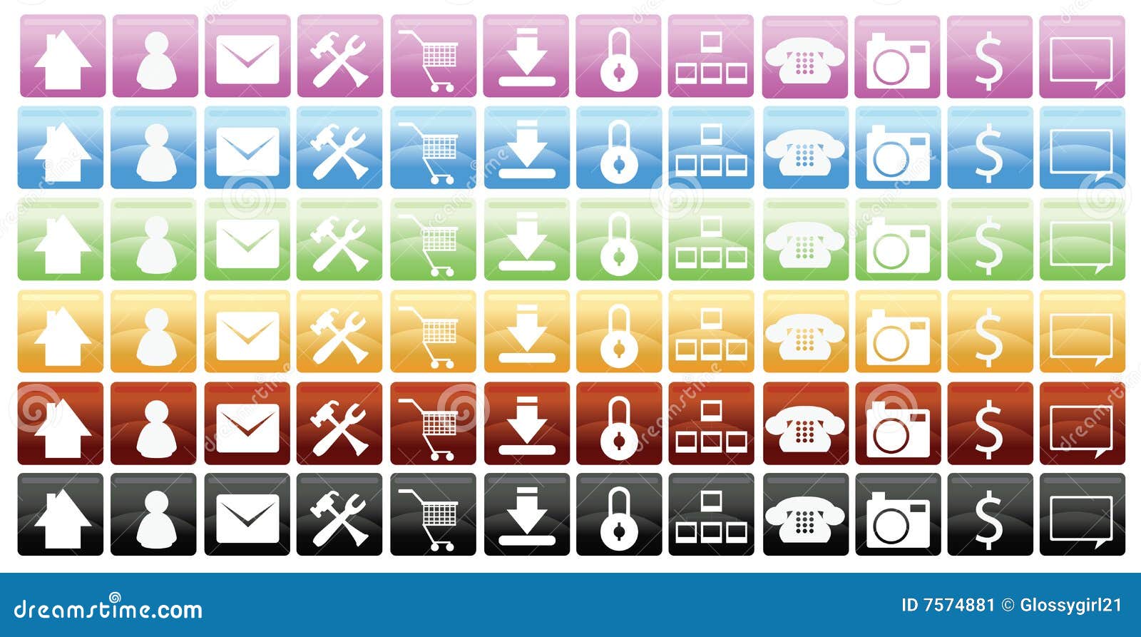 Web icons stock vector. Illustration of home, forum, envelope - 7574881