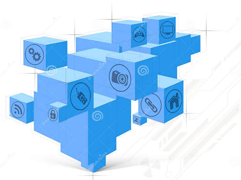 Web Icons with Abstract Pattern. Stock Illustration - Illustration of ...