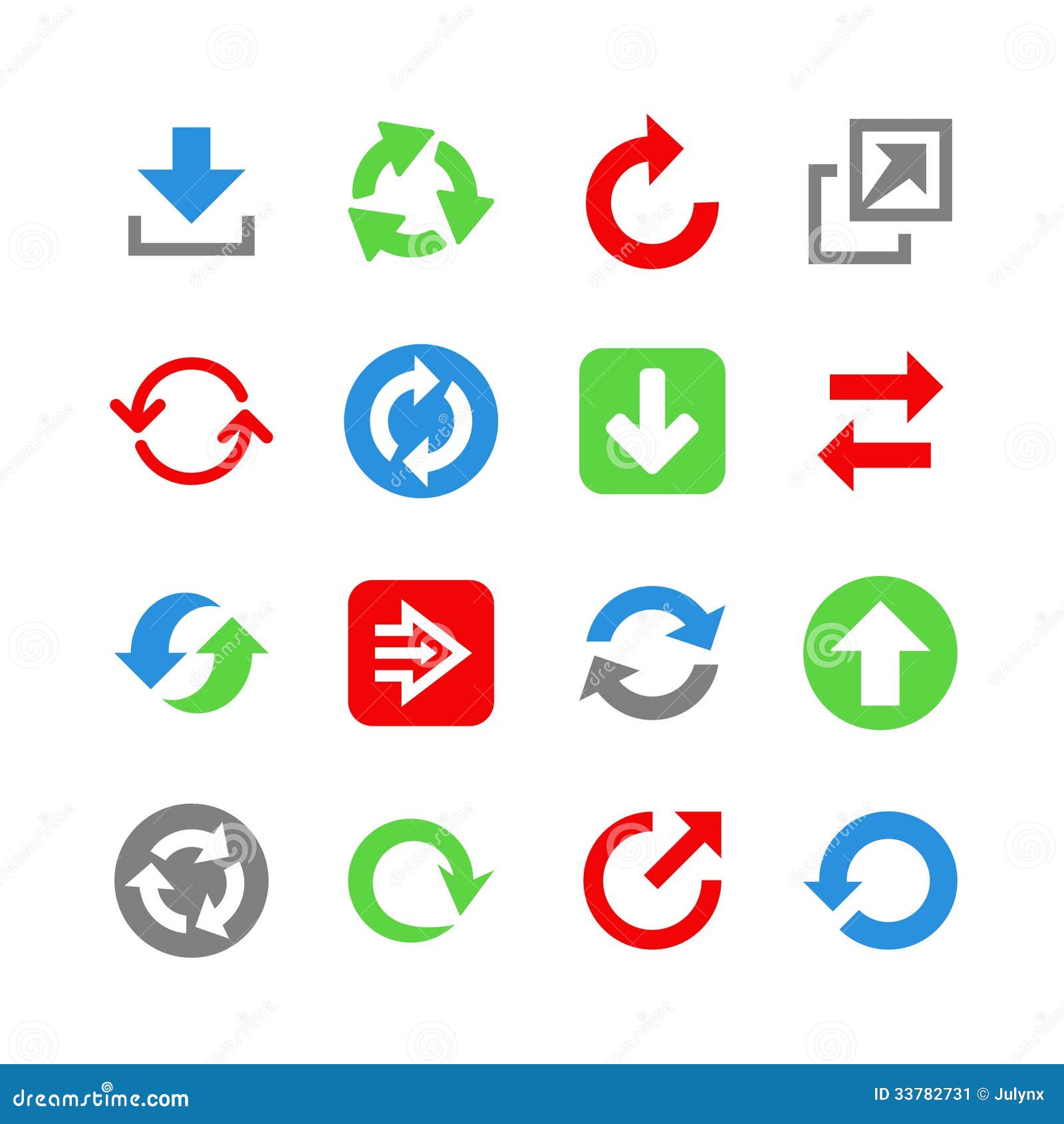16 Web Icons with Arrows. Icon Set Stock Vector - Illustration of plain ...