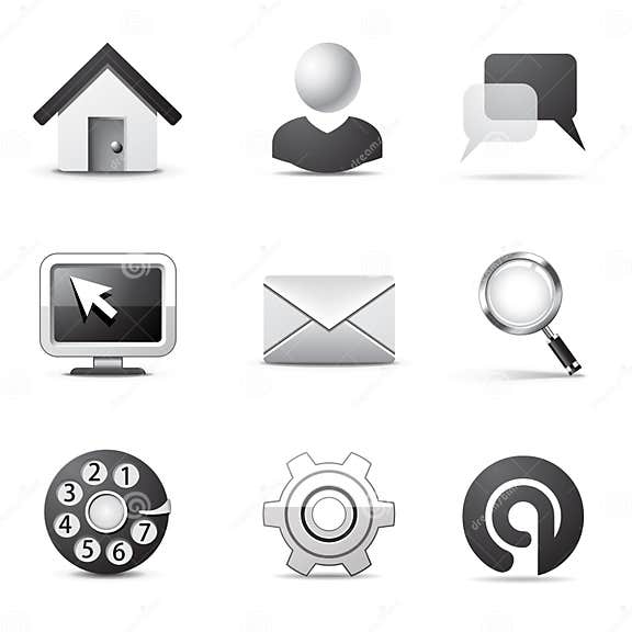 Web icons | B&W series stock vector. Illustration of business - 16556240