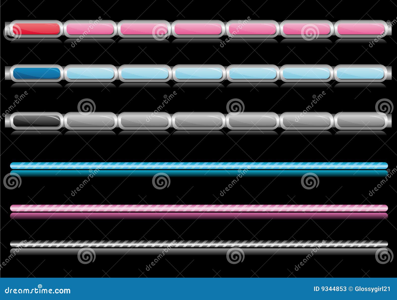 Web icons bars and borders stock vector. Illustration of glossy - 9344853