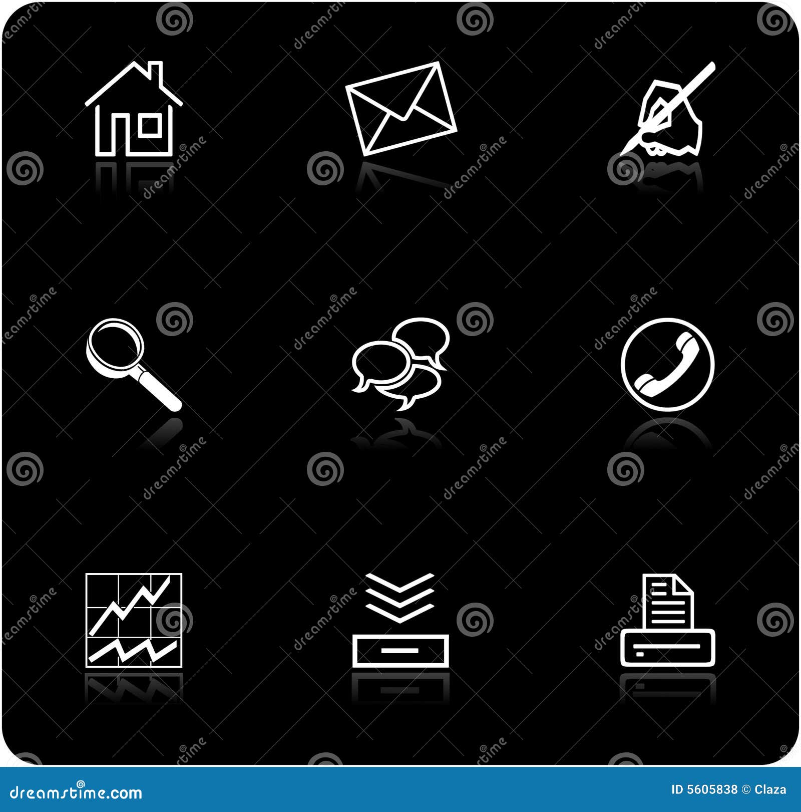 Web Icons Basic Set No.1 - Black Stock Illustration - Illustration of ...