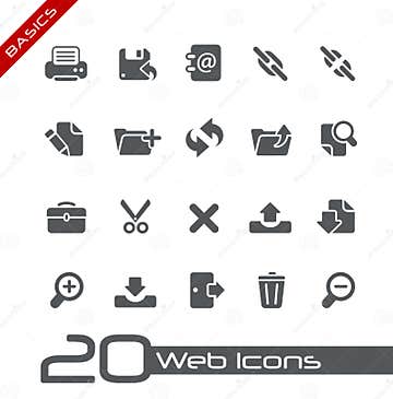 Web Icons // Basics stock vector. Illustration of printer - 26170776