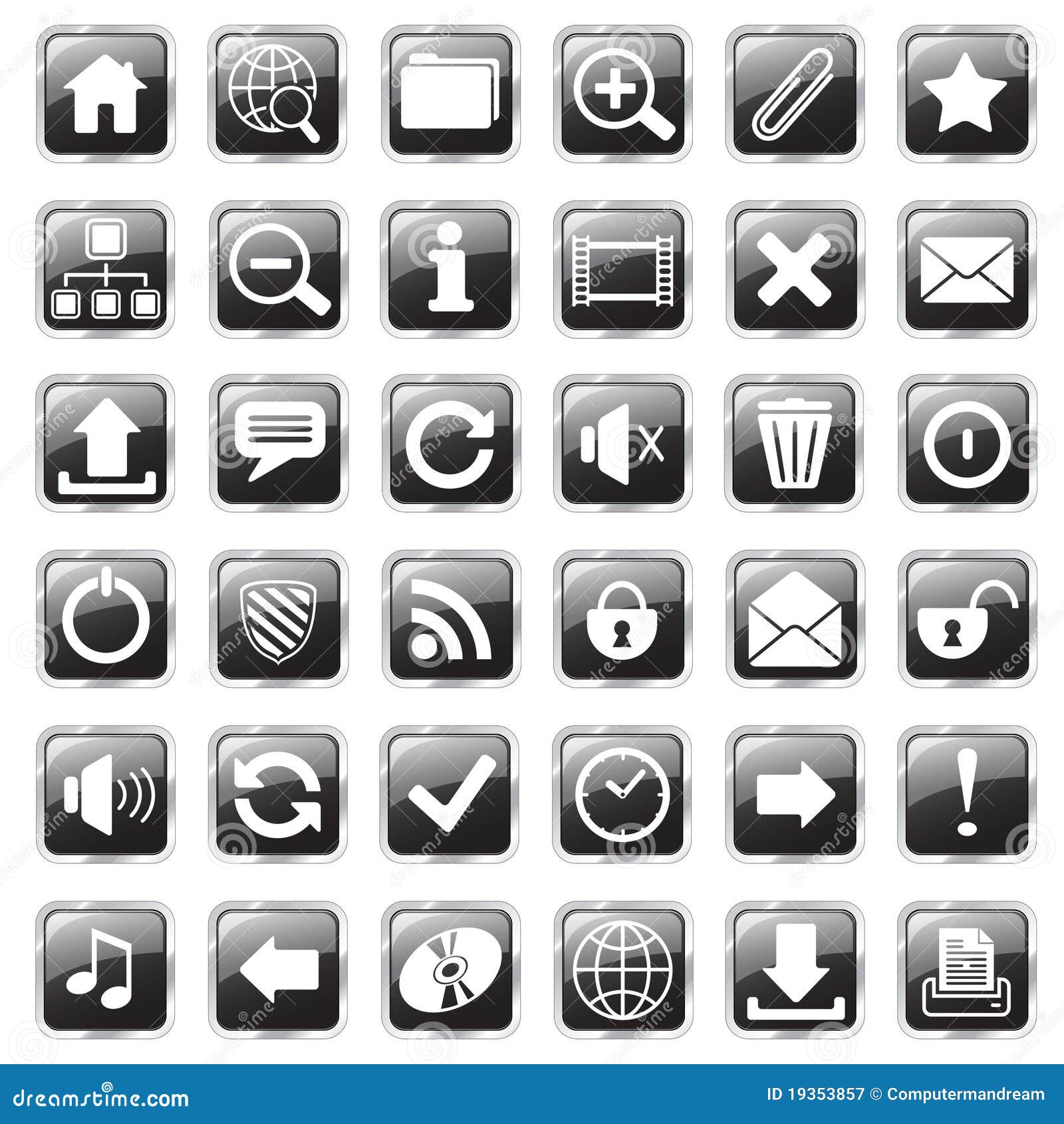 Web icons black stock vector. Illustration of arrow, computer - 19353857