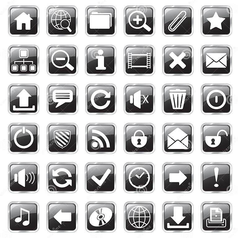 Web icons black stock vector. Illustration of arrow, computer - 19353857