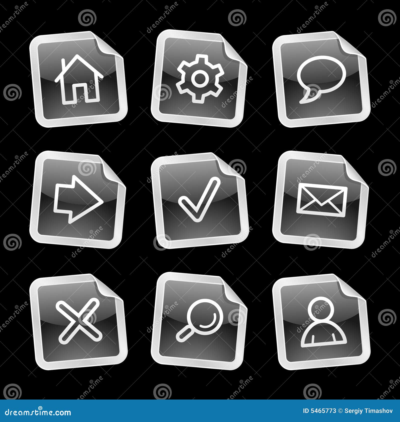 Web icons, black sticker stock vector. Illustration of glossy - 5465773