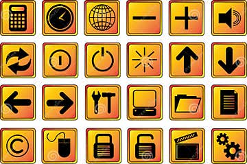 Web icons buttons 2 gold stock vector. Illustration of copyright - 1792124