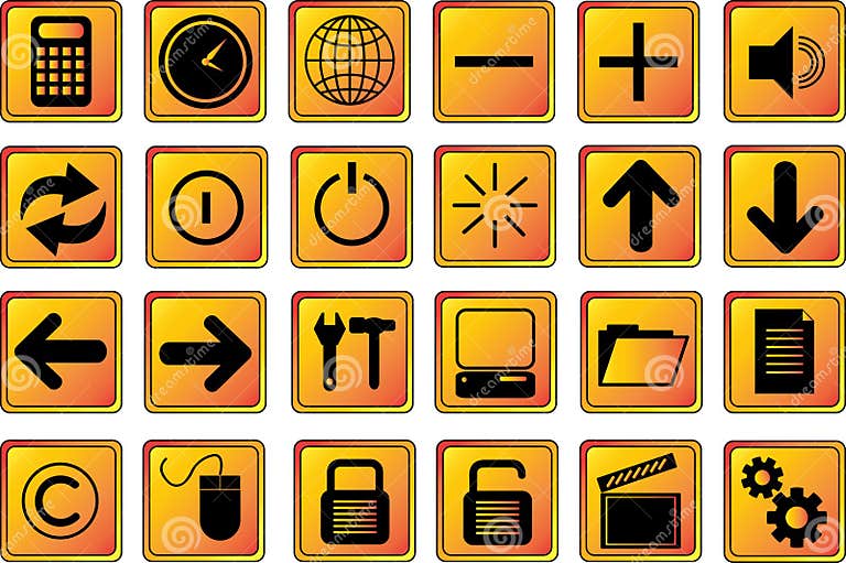 Web icons buttons 2 gold stock vector. Illustration of copyright - 1792124