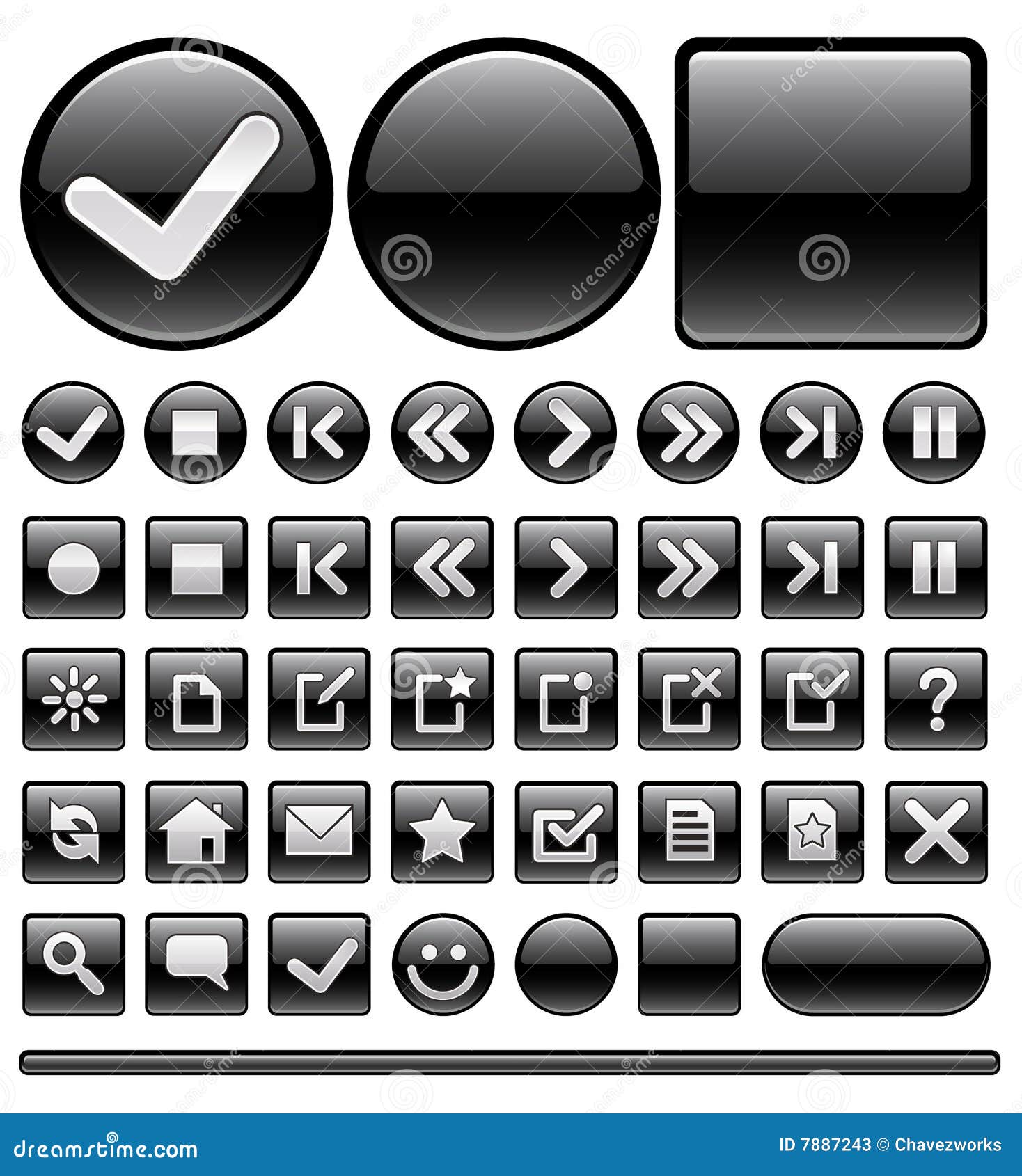 Web Icons & Buttons - Black Stock Vector - Illustration of document ...