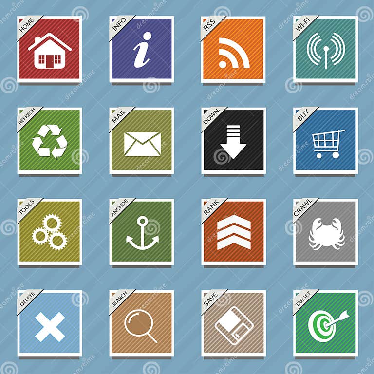 Web icons , buttons sample stock vector. Illustration of sign - 17716784