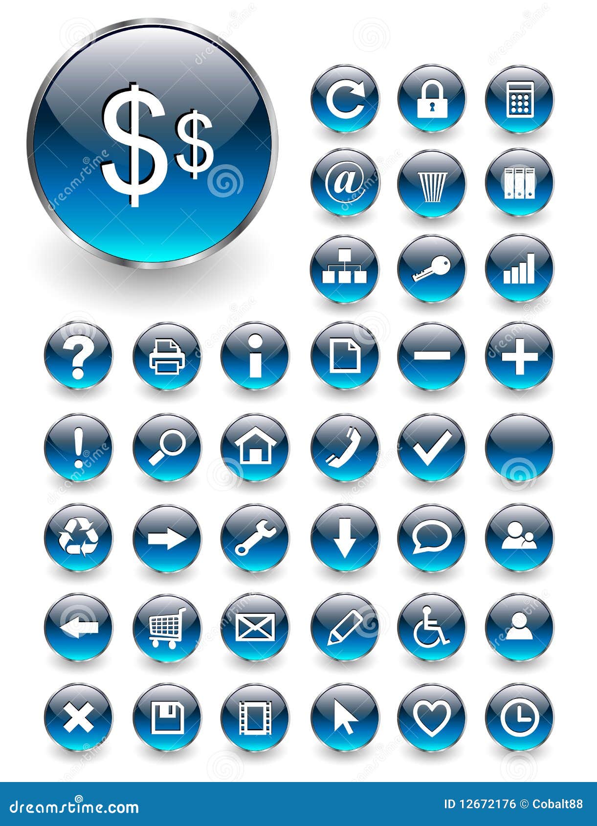 Web icons, buttons set stock vector. Illustration of collection - 12672176