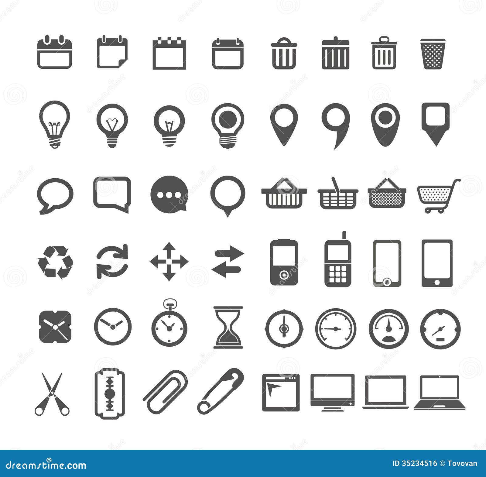 Web icons collection stock vector. Illustration of delete - 35234516