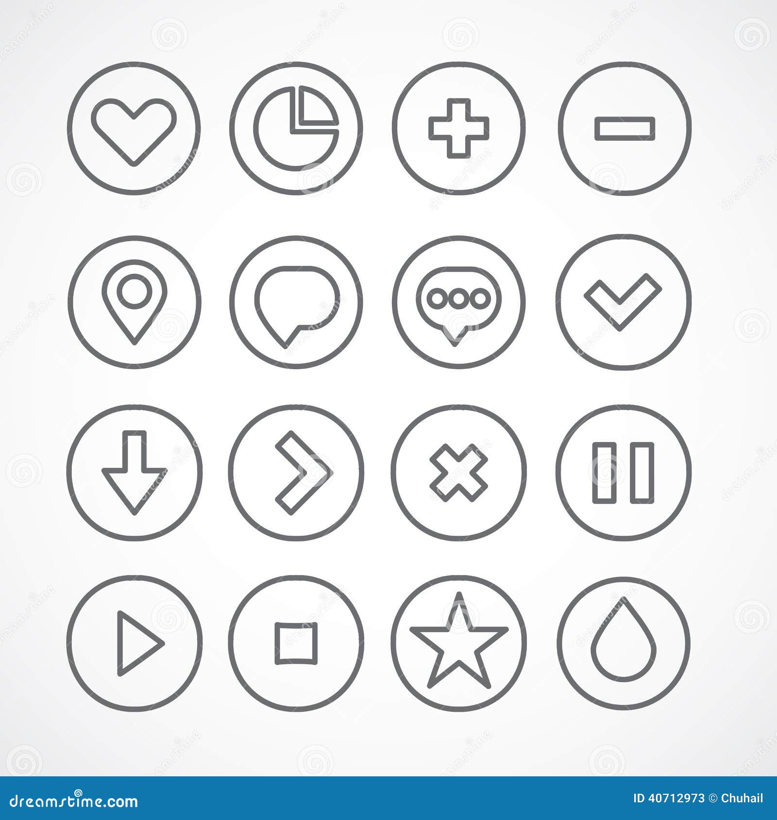 Web Icons Collection. Simple Clean Shapes Stock Vector - Illustration ...