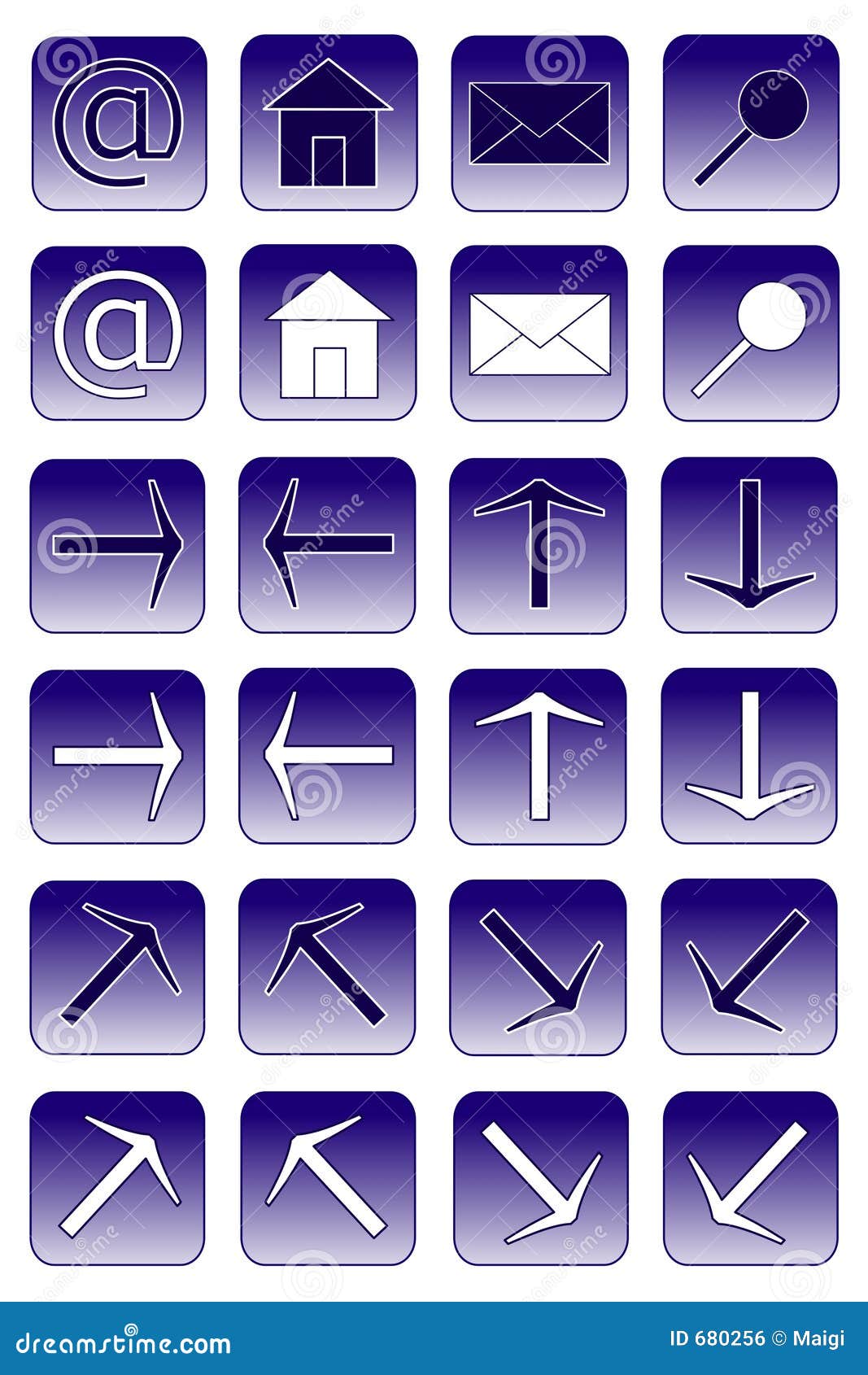Web icons: dark blue 1 stock vector. Illustration of link - 680256