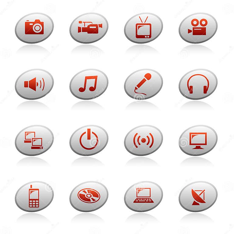 Web Icons on Ellipse Buttons 4 Stock Vector - Illustration of clipart ...