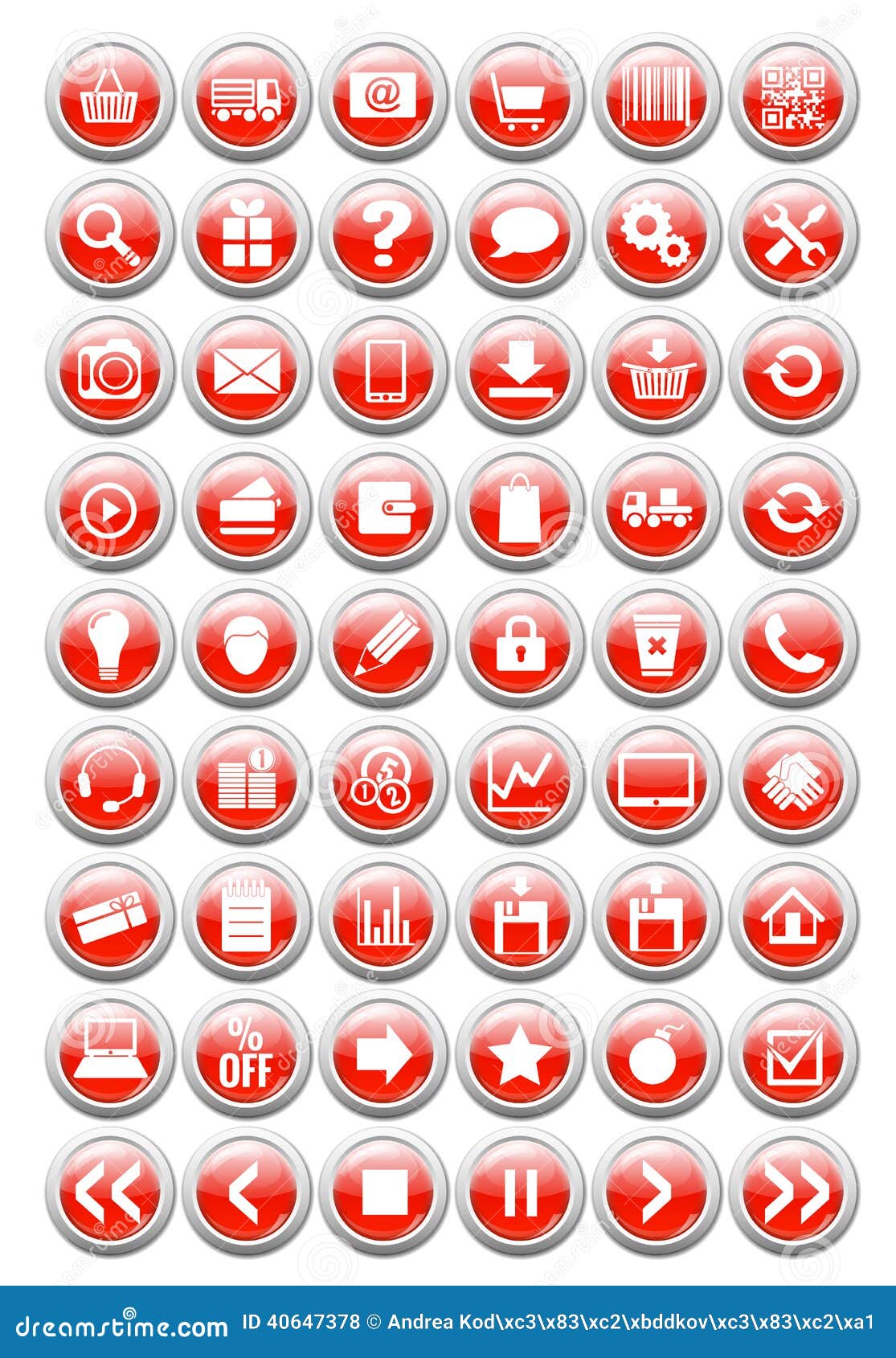 Web Icons for Eshop, with Glossy Effect Stock Vector - Illustration of ...