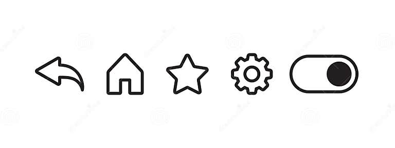 Web Icons. Functional Icons for Interfaces in Linear Style Stock Vector ...