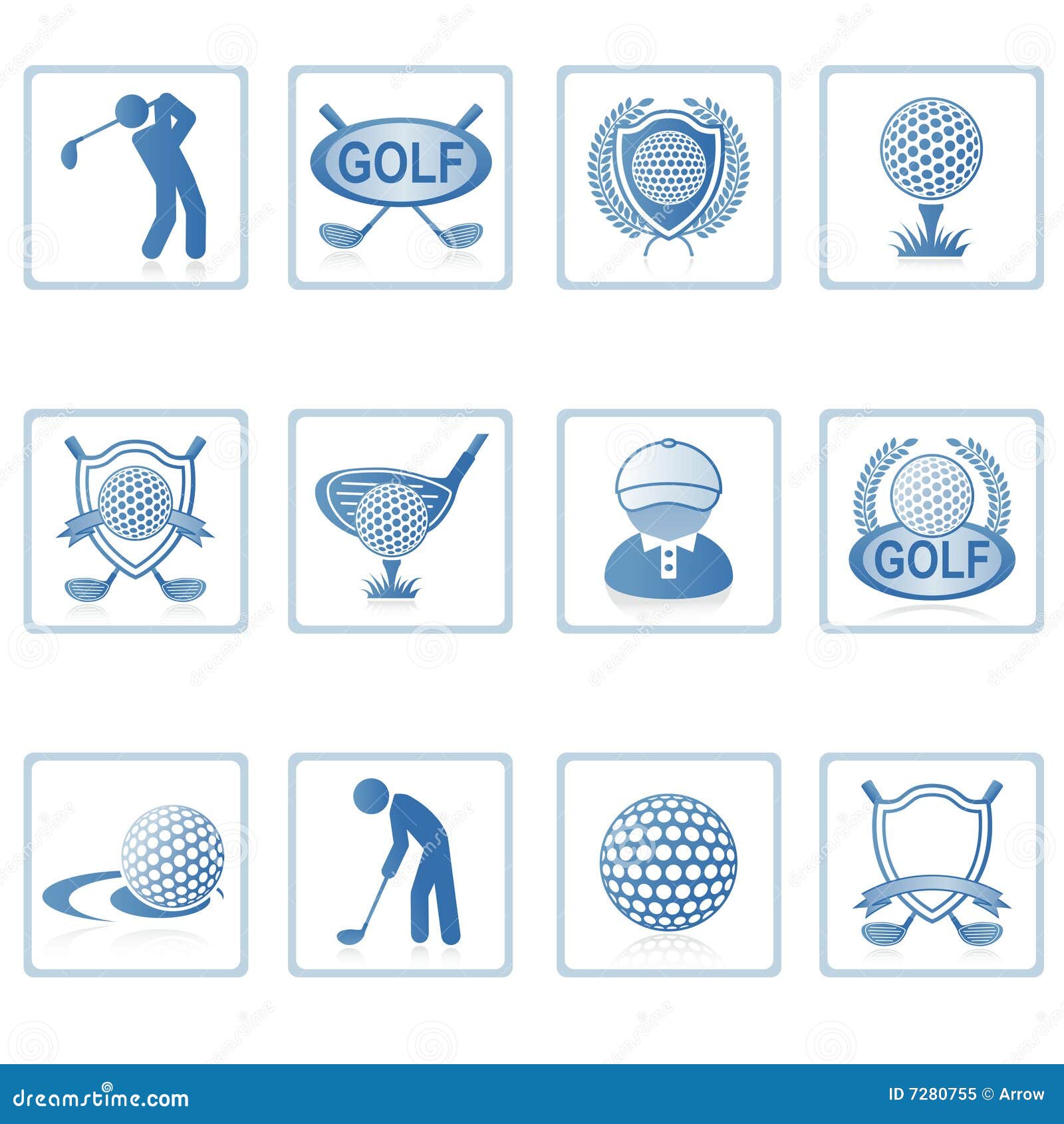 Web icons : Golf II stock illustration. Illustration of insignia - 7280755