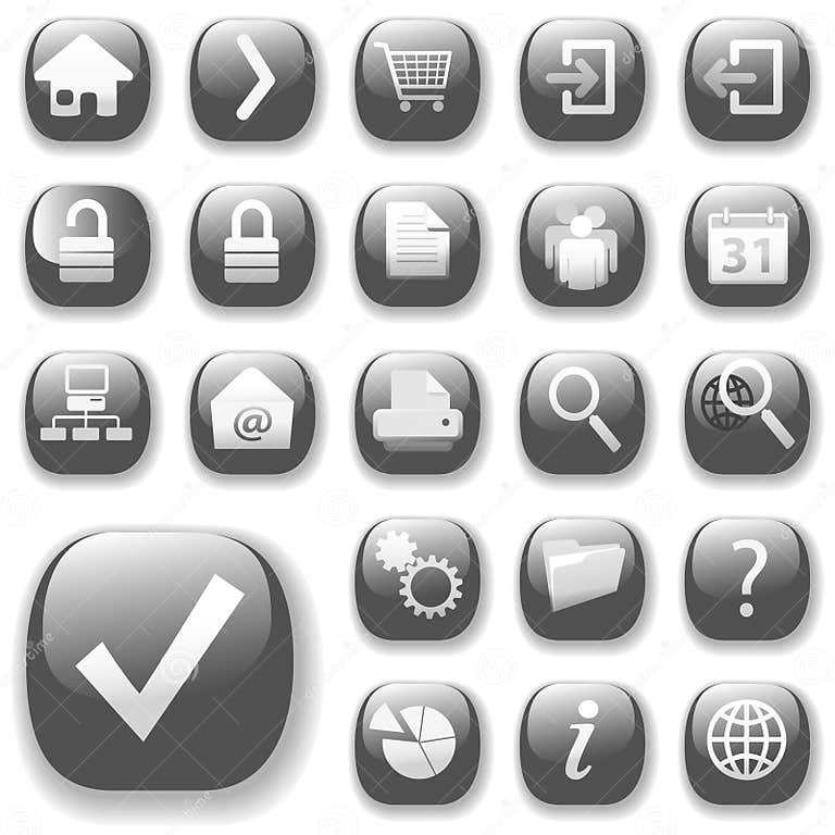 Web Icons Gray_DropShadows stock vector. Illustration of output - 2538119