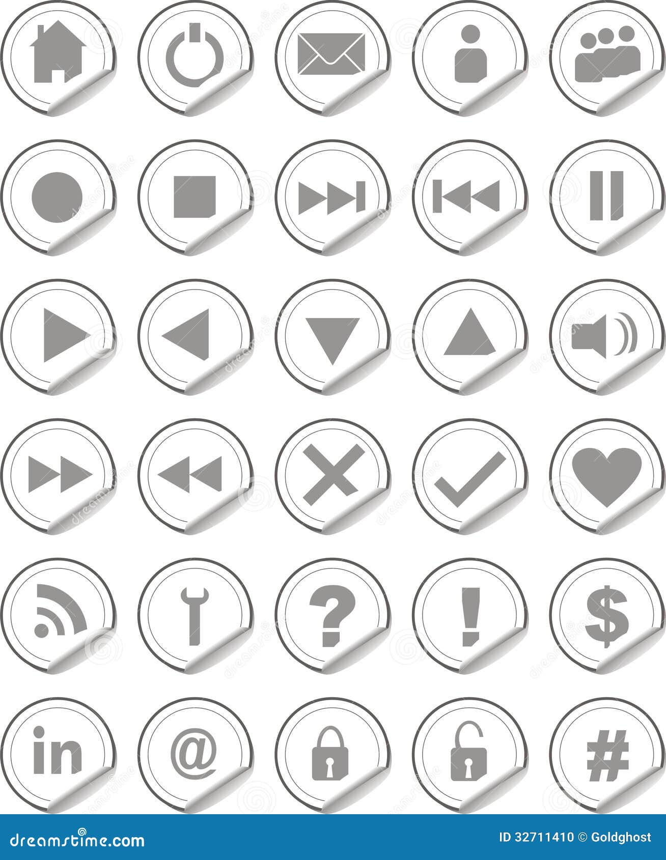 Web Icons gray stock vector. Illustration of concept - 32711410
