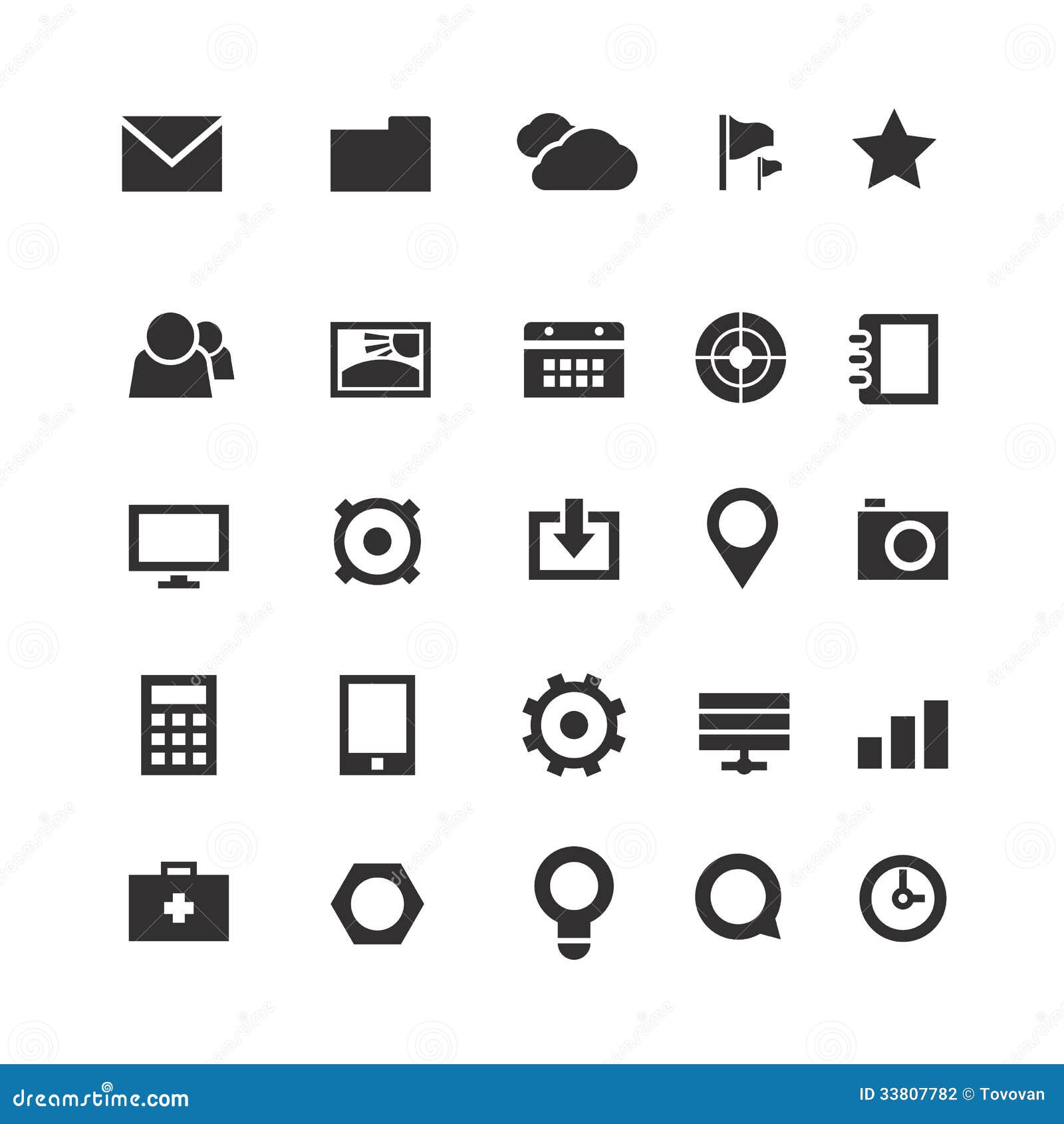 Web Icons Isolated on White Stock Vector - Illustration of gadget ...