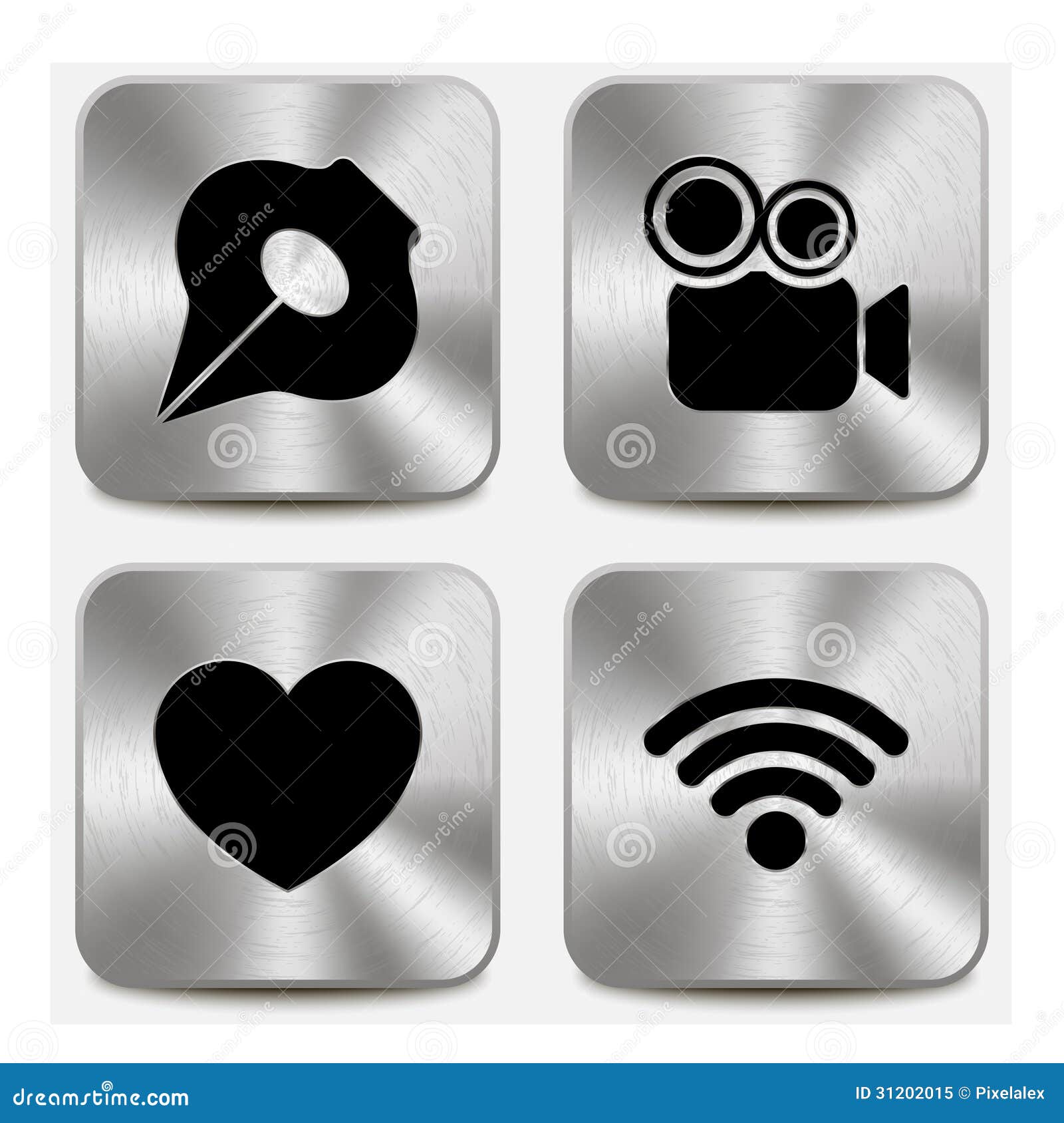 Web Icons on Metallic Buttons Set Vol 5 Stock Vector - Illustration of ...