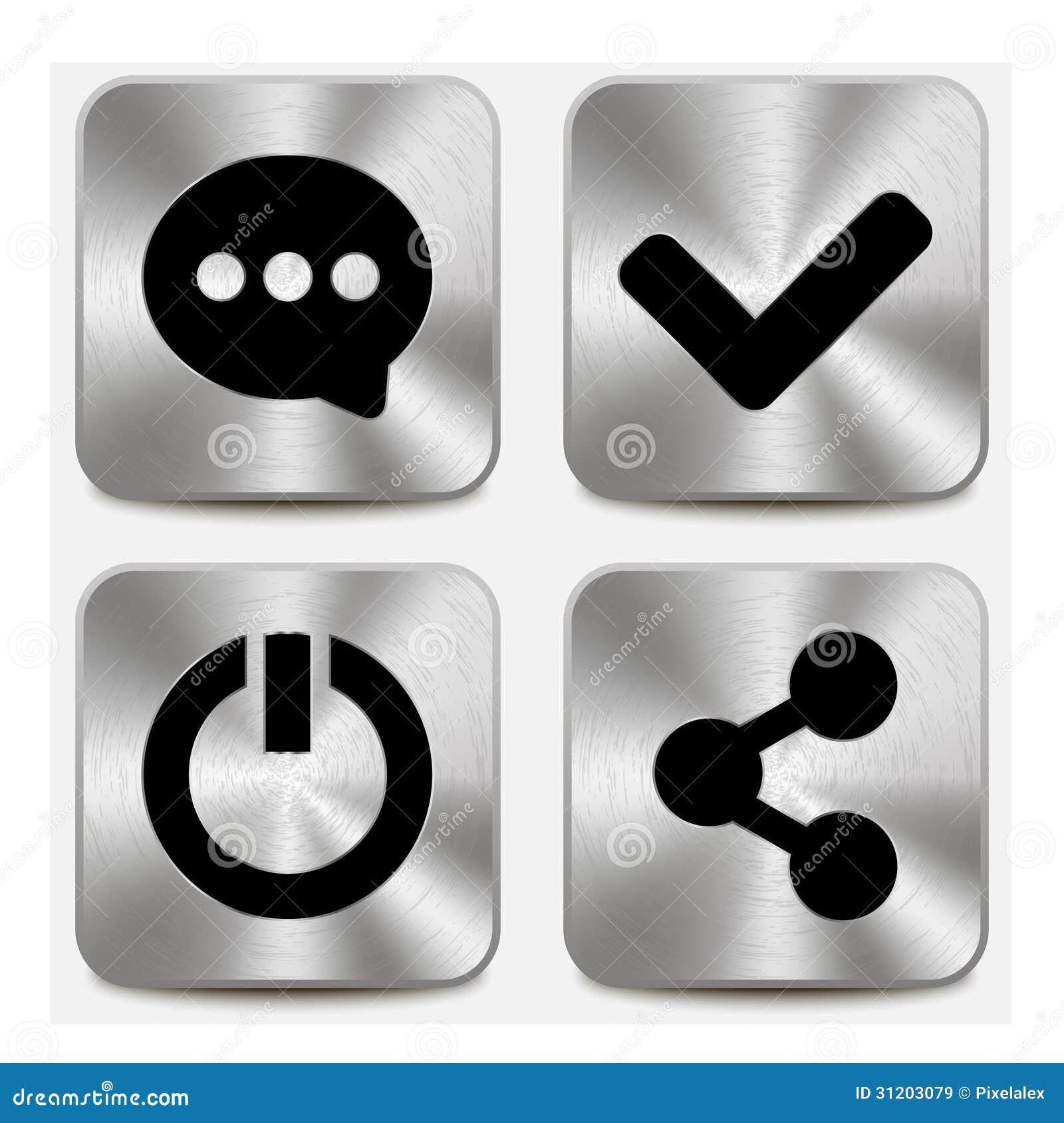 Web Icons on Metallic Buttons Set Vol 6 Stock Vector - Illustration of ...