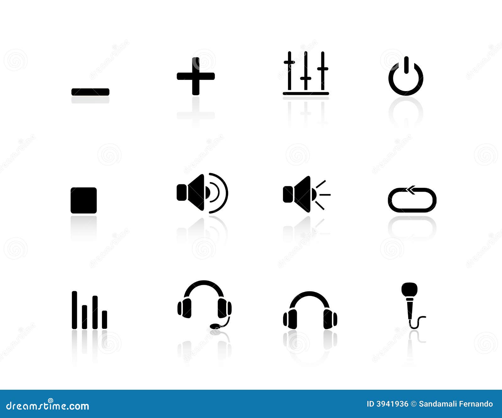 Web Icons Multimedia & Audio Stock Vector - Illustration of logos ...