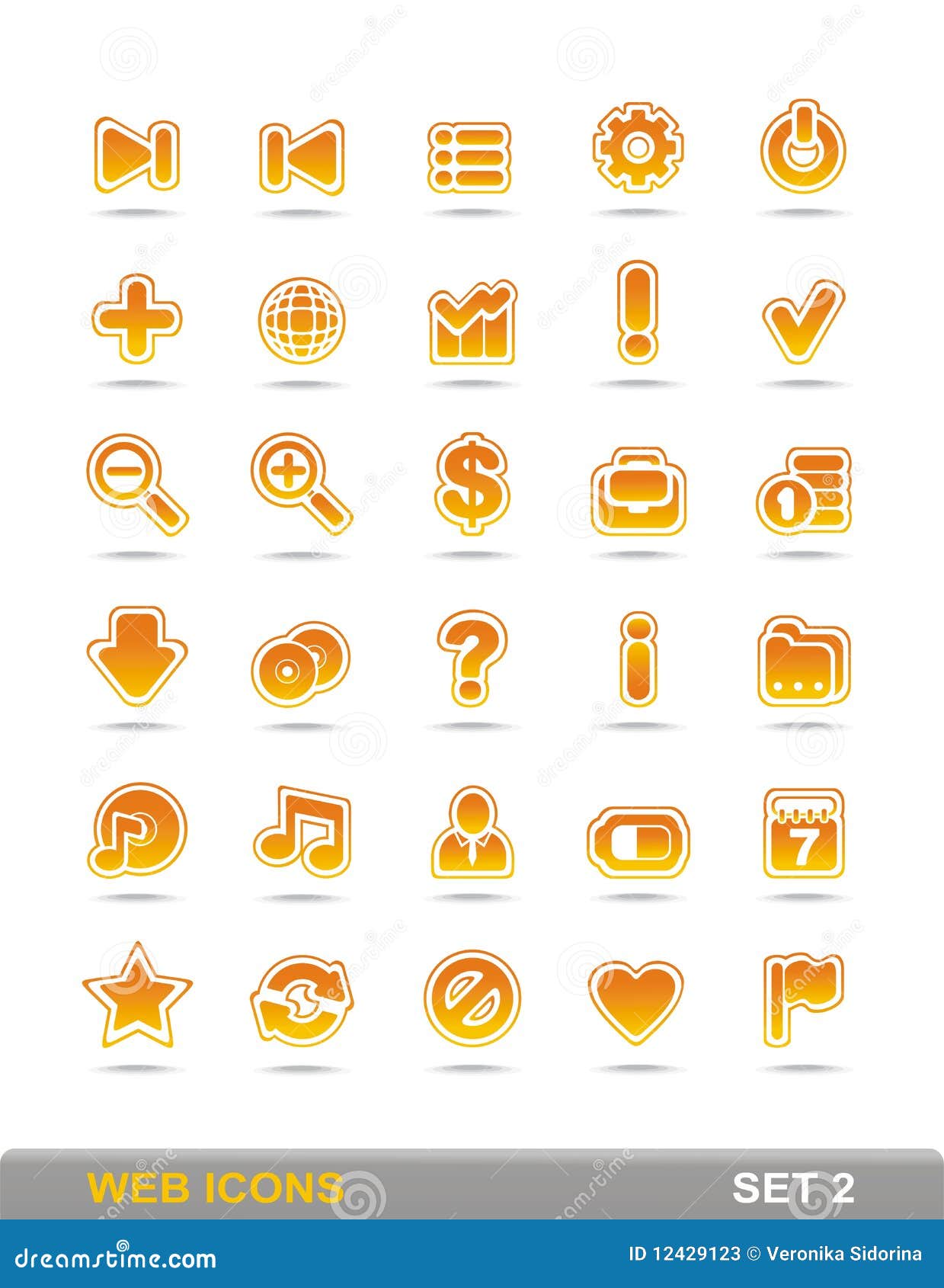 Web Icons.orange and Yellow. Set 2 Stock Vector - Illustration of cross ...