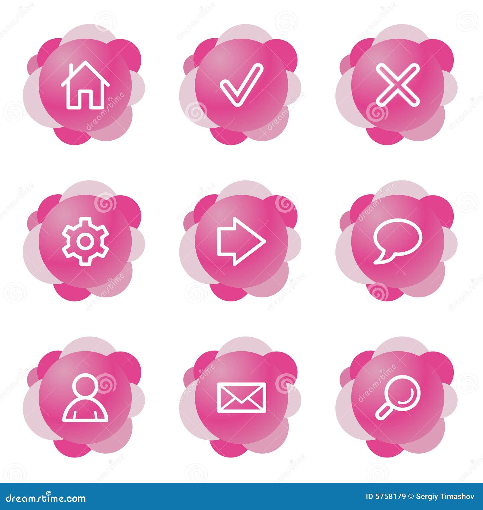 Web icons, pink series stock vector. Illustration of cancel - 5758179