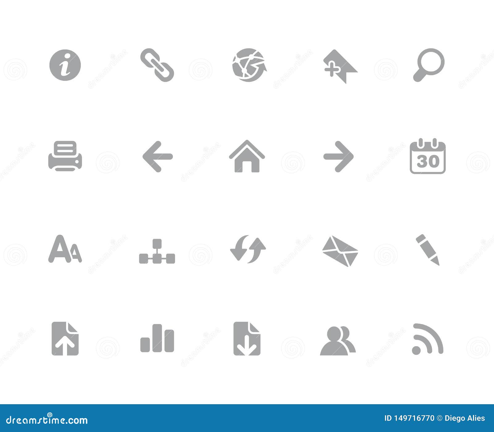 Web Icons // 32 Pixels Icons White Series Stock Vector - Illustration ...