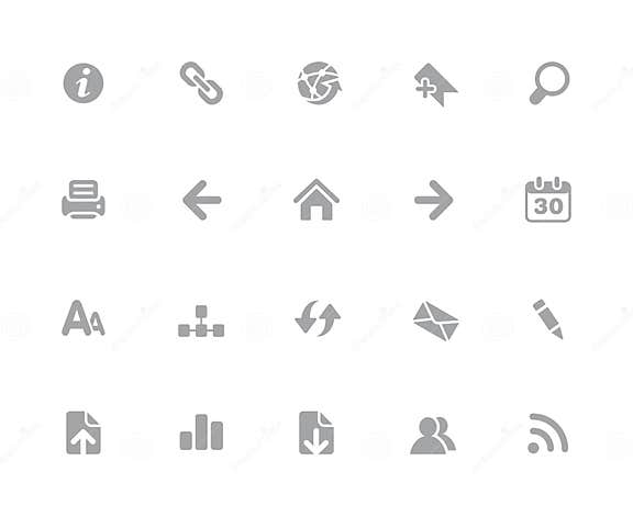 Web Icons // 32 Pixels Icons White Series Stock Vector - Illustration ...