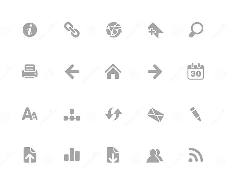 Web Icons // 32 Pixels Icons White Series Stock Vector - Illustration ...