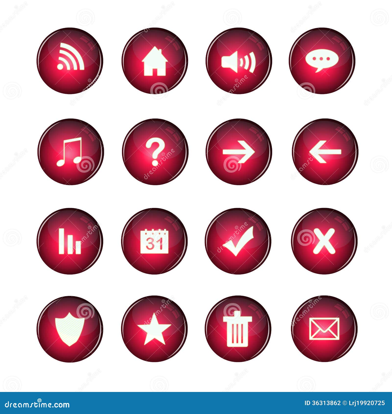 Web Icons, Red, DropShadows Stock Illustration - Illustration of icon ...