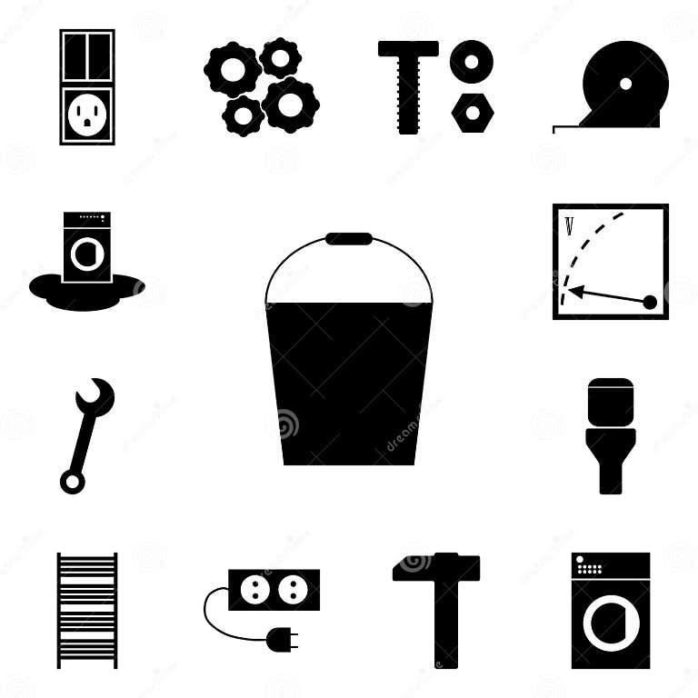 Web Icons Refit/ Vector Icon Bucket, Pail, Stock Vector - Illustration ...