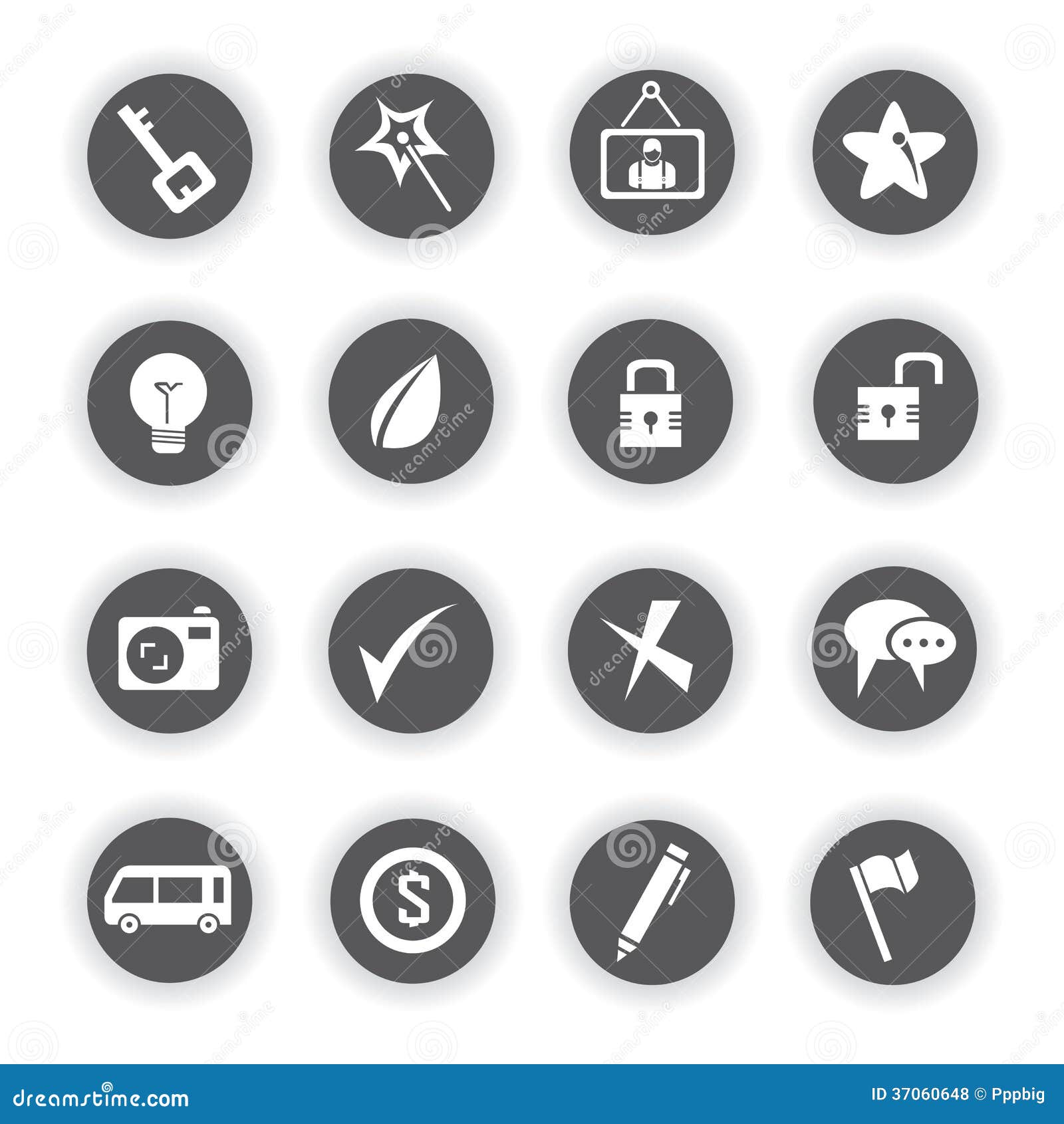 Web icons, round buttons stock illustration. Illustration of leaf ...