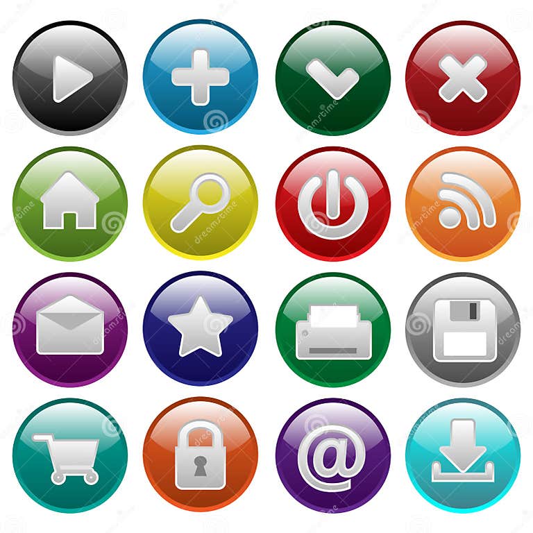 Web icons set stock vector. Illustration of icon, white - 17670553