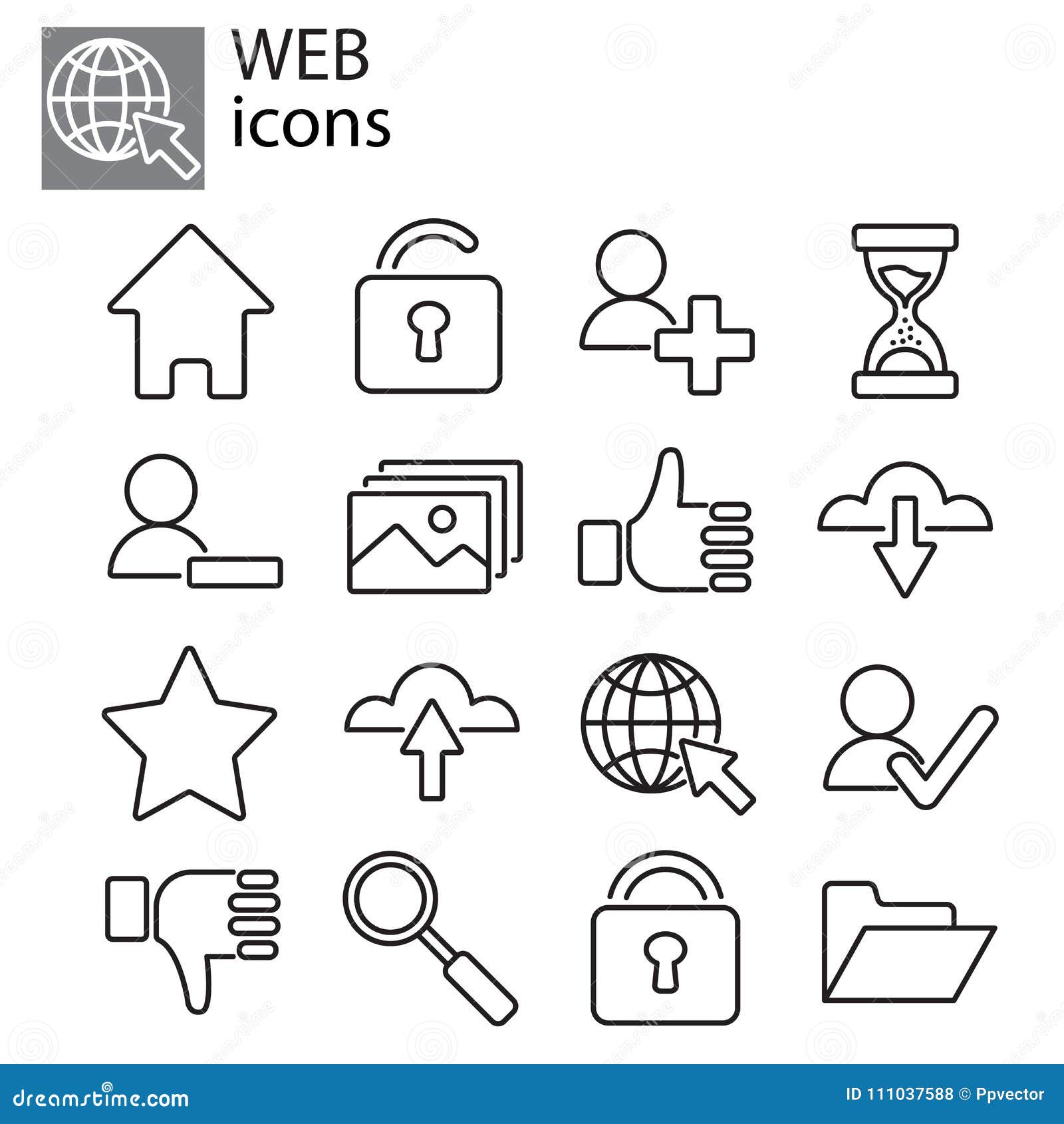 Icons Set - Basic Web Icons, Web Communication Stock Vector ...
