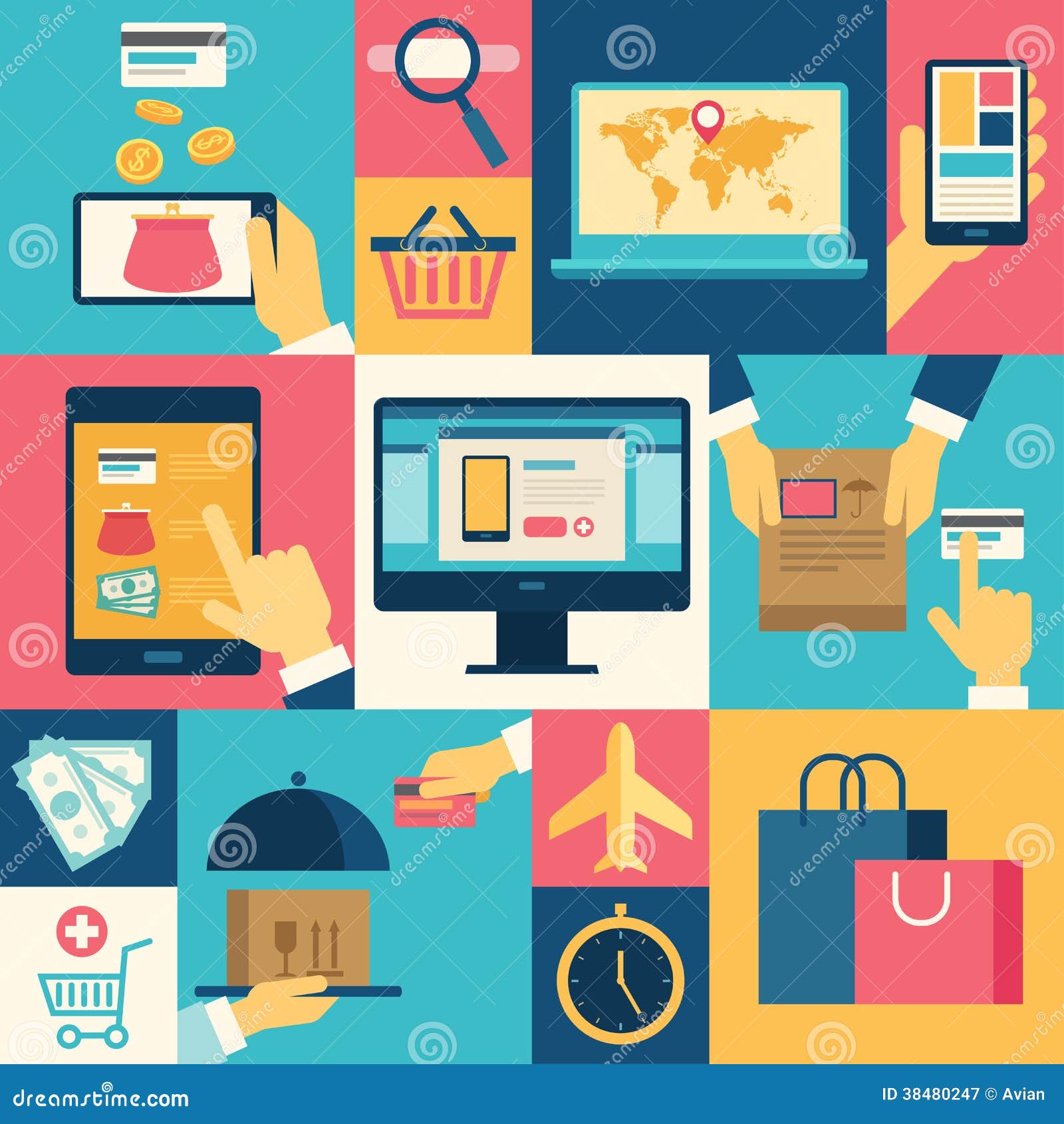 Web icons set stock vector. Illustration of office, payment - 38480247